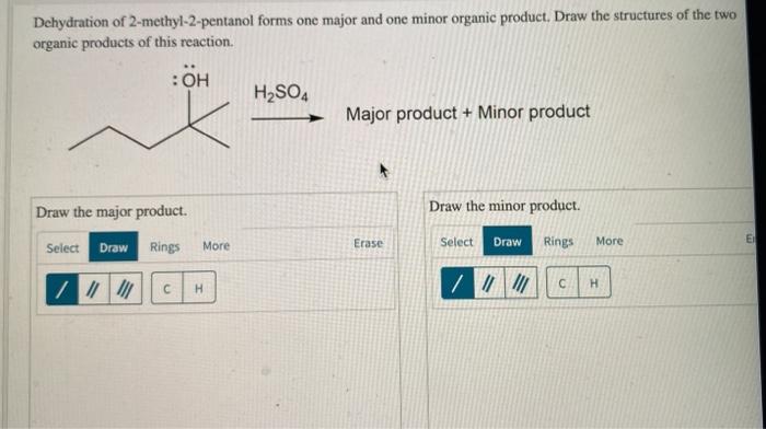 Solved Dehydration of 2-methyl-2-pentanol forms one major | Chegg.com