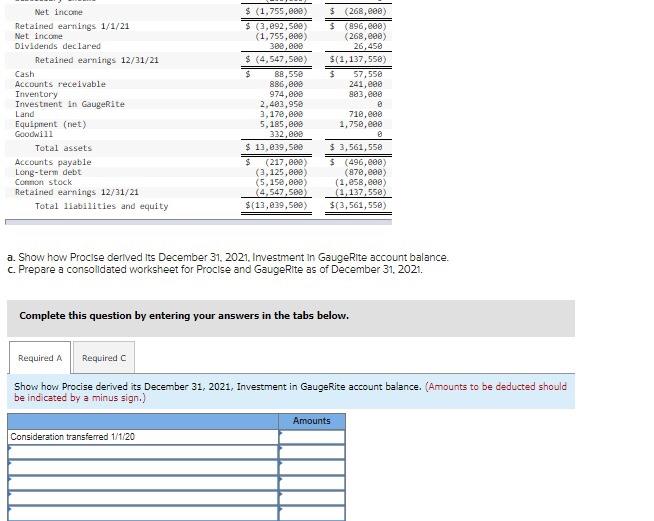 Solved On January 1, 2020. Procise Corporation acquired 100 | Chegg.com