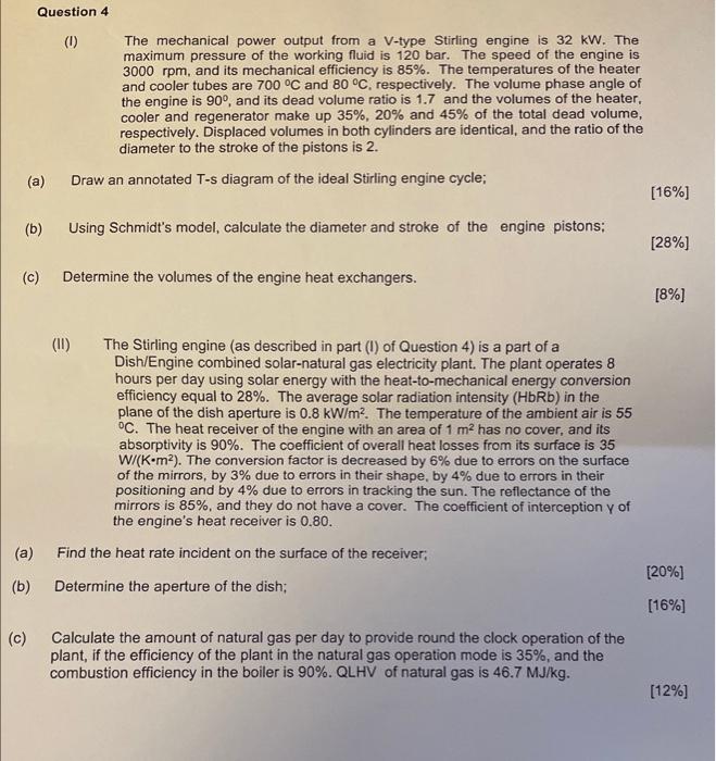 Solved Question 4 (I) The mechanical power output from a | Chegg.com