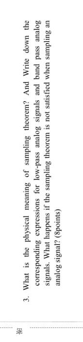 3. What is the physical meaning of sampling theorem? | Chegg.com