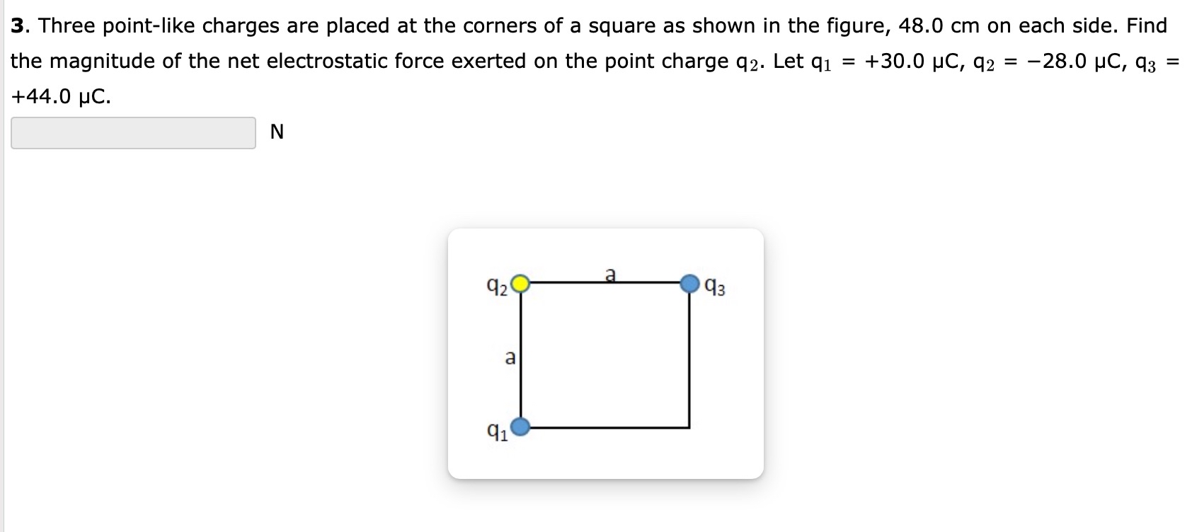 Solved Three point-like charges are placed at the corners of | Chegg.com
