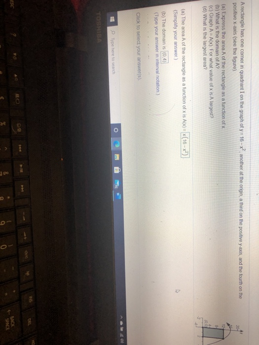 Solved 20- C A rectangle has one corner in quadrant I on the | Chegg.com