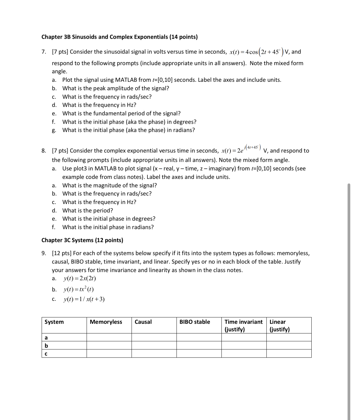 Solved Chapter 3B Sinusoids and Complex Exponentials (14 | Chegg.com