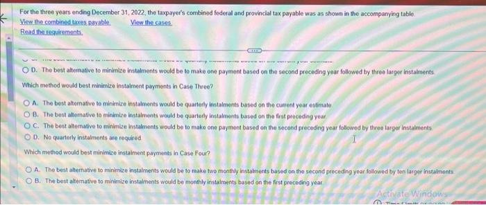 Solved For the three years ending December 31, 2022, the | Chegg.com
