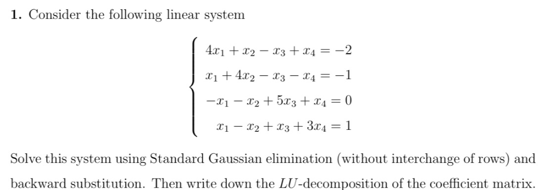 Solved Consider the following linear | Chegg.com