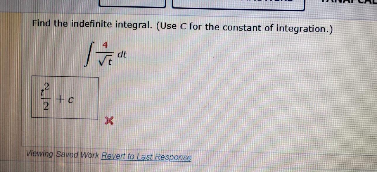 Solved Find the indefinite integral. (Use C for the constant | Chegg.com