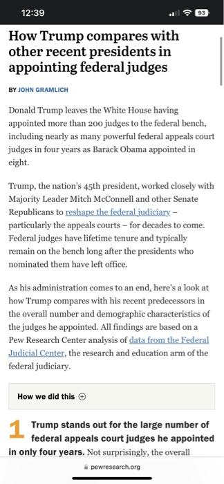 appointing federal judges BY JOHN GRAMLICH Donald | Chegg.com