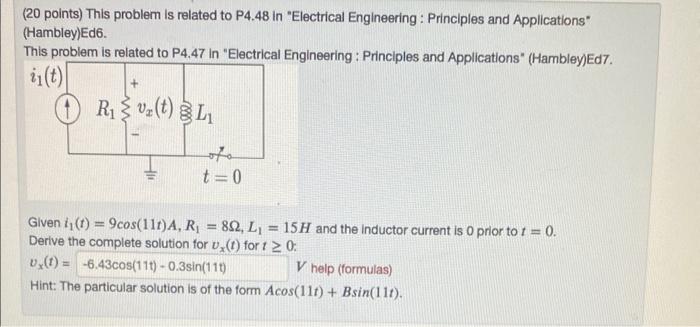 Solved (20 points) This problem is related to P4.48 in | Chegg.com