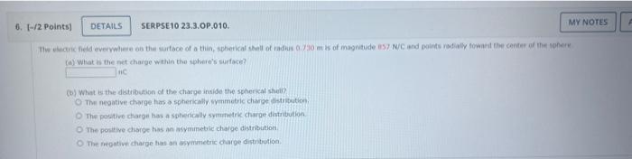 Solved tai what is the nct tharge wathin the sphero's | Chegg.com