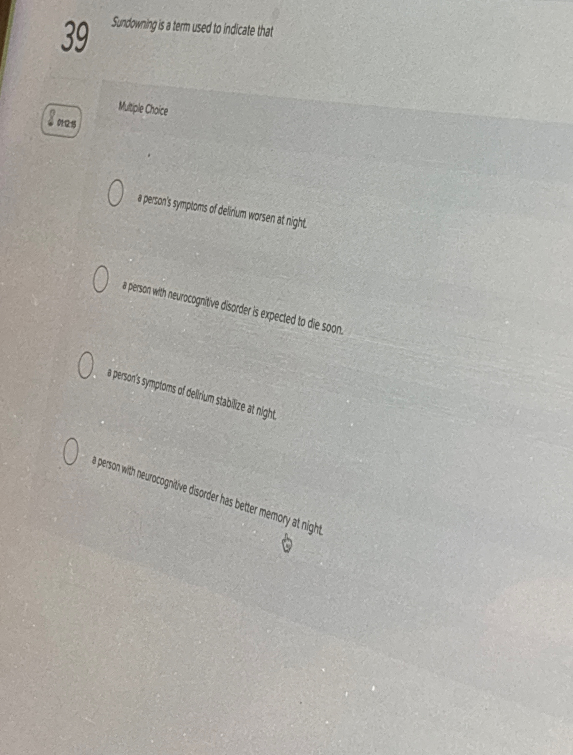 Solved 39 ﻿Sundoming is term used to indicate thatMatple | Chegg.com