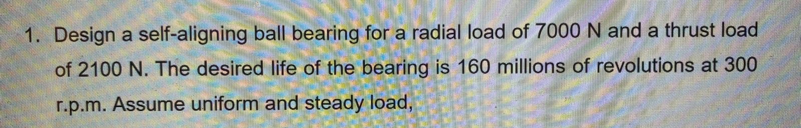 Solved Design a self-aligning ball bearing for a radial load | Chegg.com