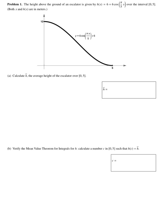 Solved Problem 1. The height above the ground of an | Chegg.com