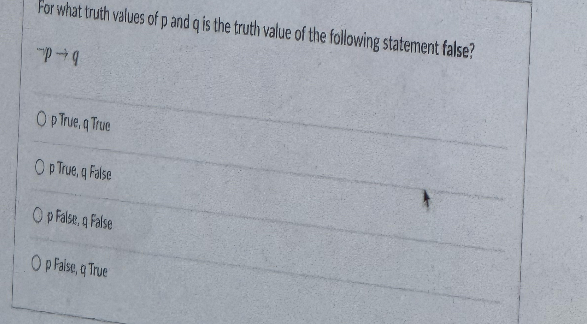 For what truth values of p ﻿and q ﻿is the truth value | Chegg.com