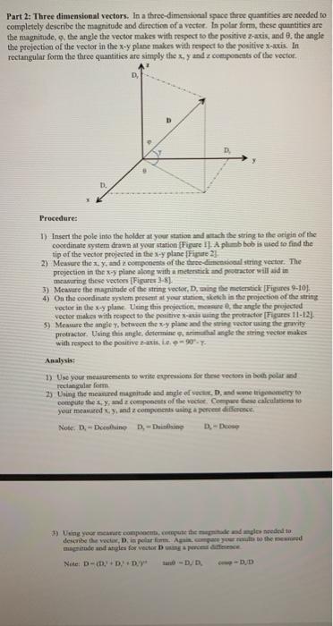 Part 2: Three dimensional vectors. In a | Chegg.com