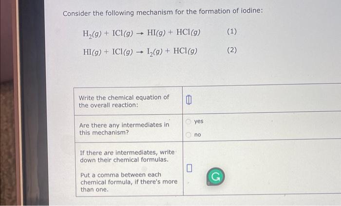 Solved Consider the following mechanism for the formation of | Chegg.com