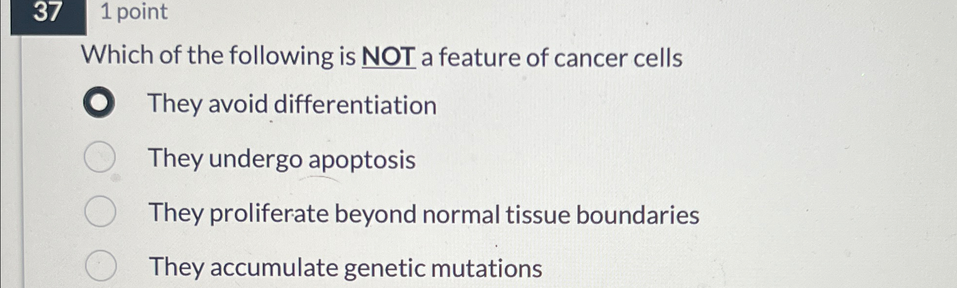 Solved 371 ﻿pointWhich of the following is NOT a feature of | Chegg.com