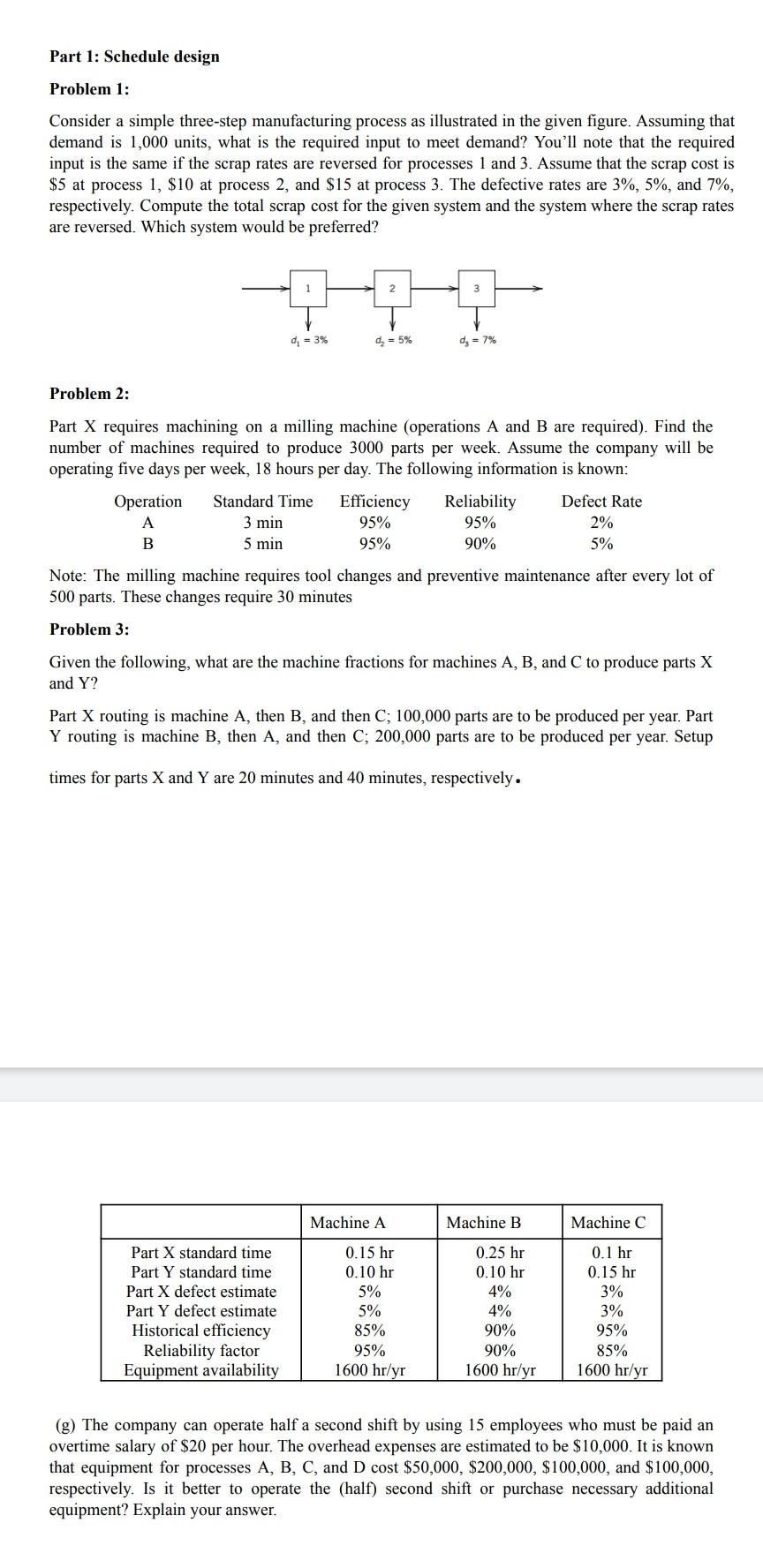 Solved Part 1: Schedule design Problem 1: Consider a simple | Chegg.com