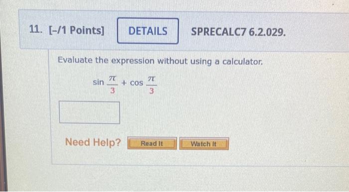 Solved Evaluate the expression without using a calculator. | Chegg.com