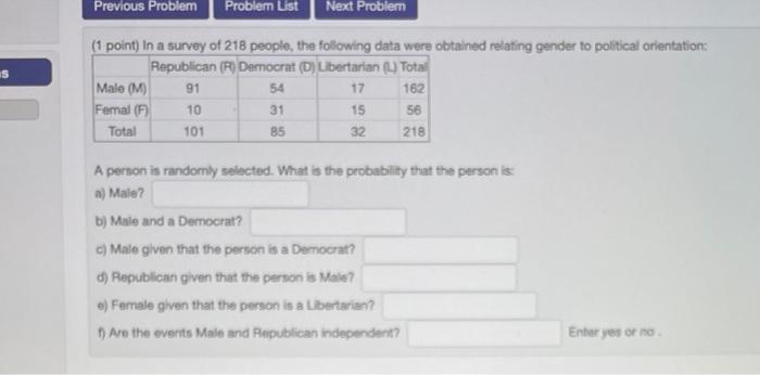 Solved Previous Probler Problem List Next Problem (1 point) | Chegg.com