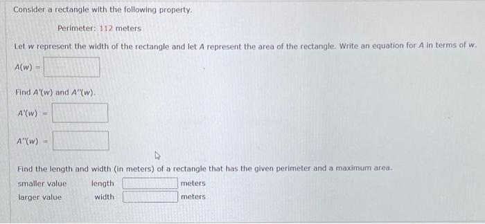 Solved Consider a rectangle with the following property. | Chegg.com