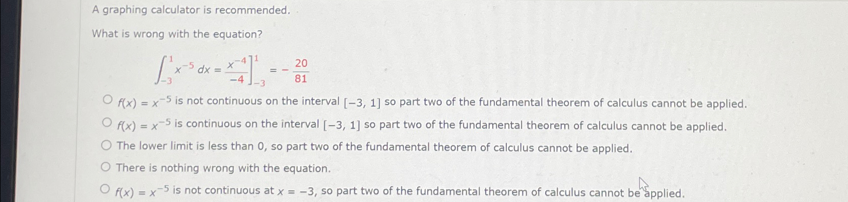 Solved A graphing calculator is recommended.What is wrong | Chegg.com