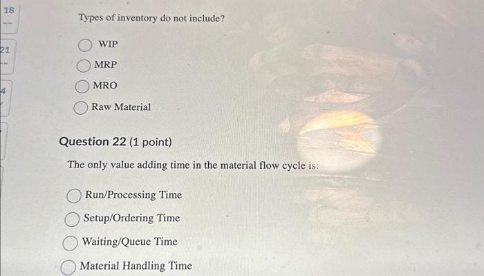 Solved Types of inventory do not include? WIP MRP MRO Raw | Chegg.com