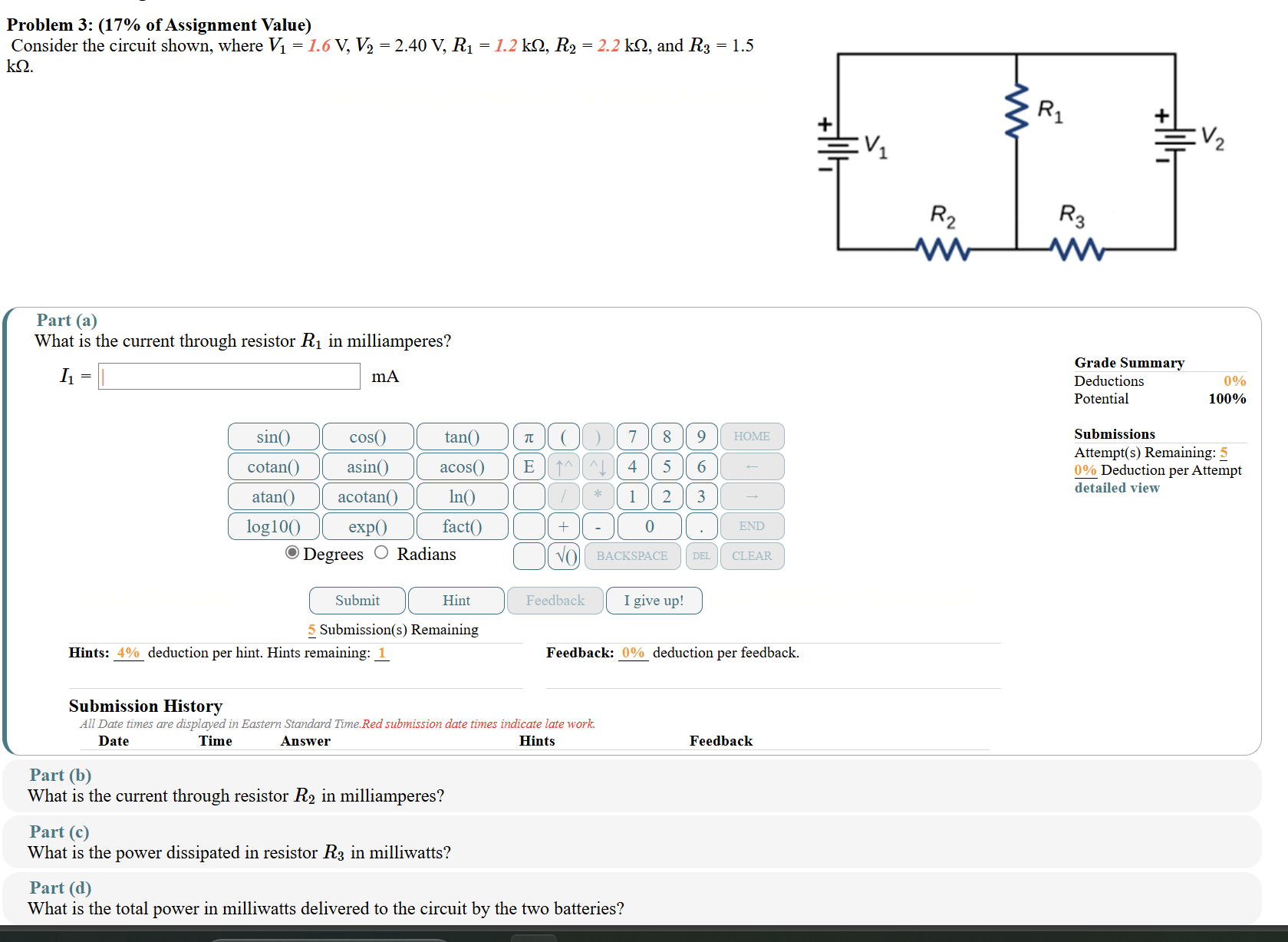 Solved Problem 3: (17% of ﻿Assignment Value)Consider the | Chegg.com