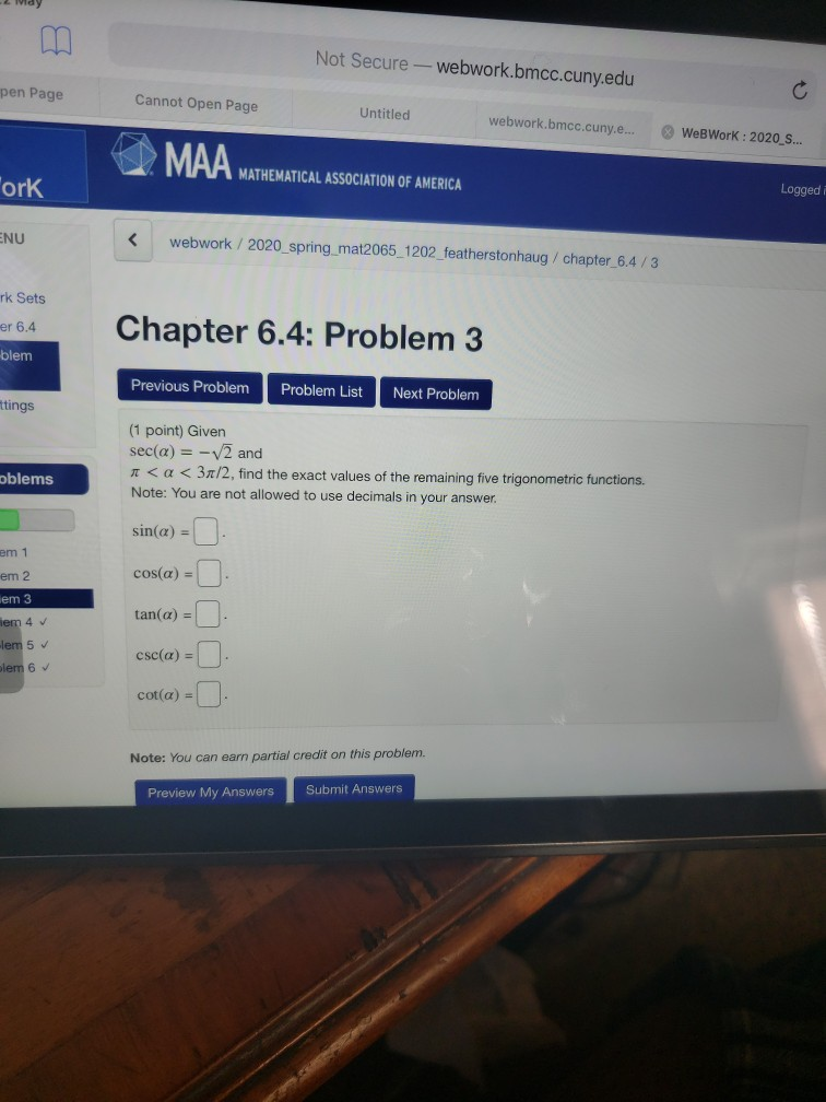 Solved Not Secure - webwork.bmcc.cuny.edu pen Page Cannot | Chegg.com