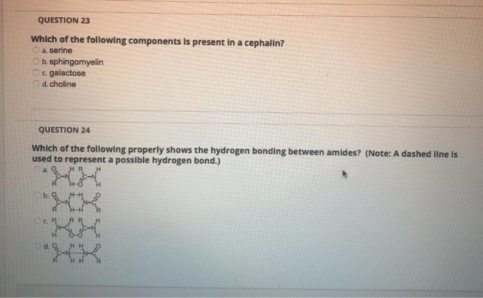 QUESTION 23 Which of the following components is | Chegg.com