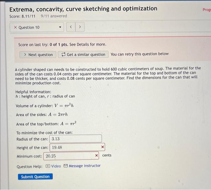 Solved Extrema, concavity, curve sketching and optimization | Chegg.com