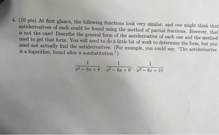 Solved 4. (10 pts) At first glance, the following functions | Chegg.com
