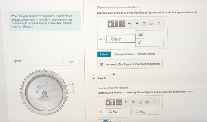 Solved Determine the angular acceleration. Express your | Chegg.com