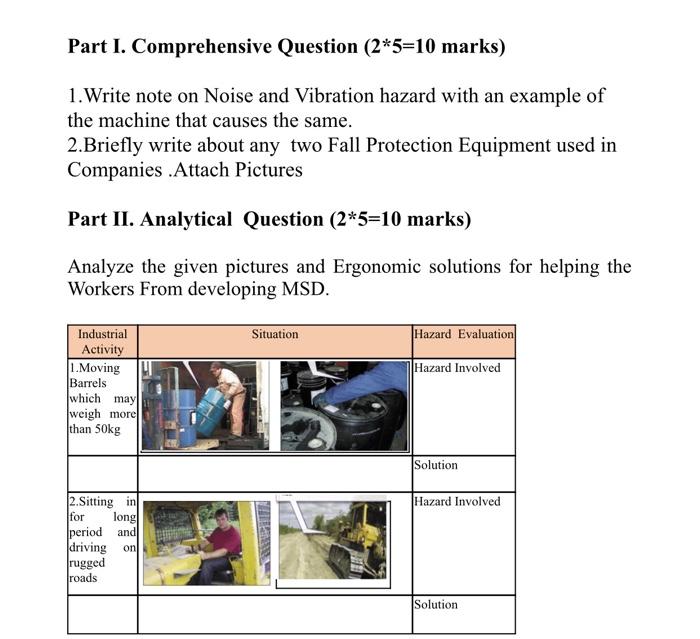 Solved Part I. Comprehensive Question ( 2∗5=10 marks) | Chegg.com