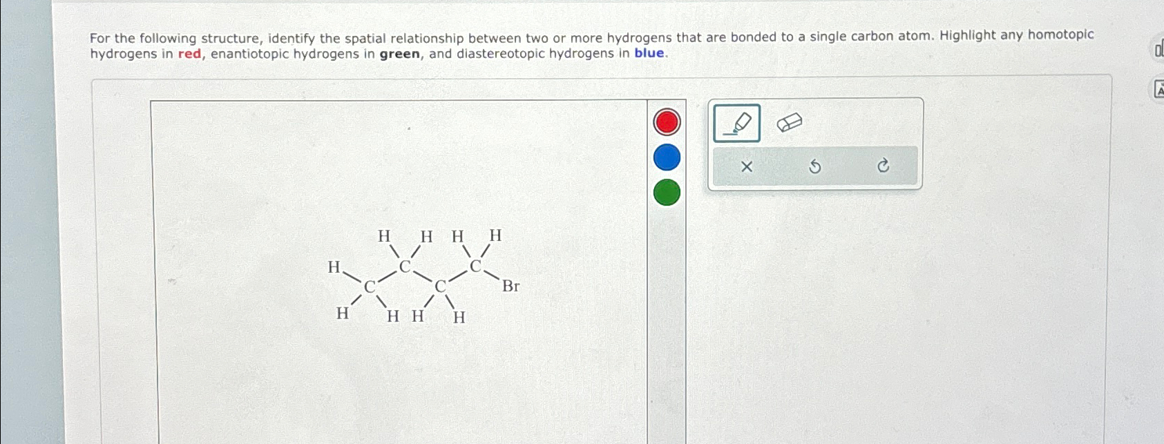 Solved For the following structure, identify the spatial | Chegg.com