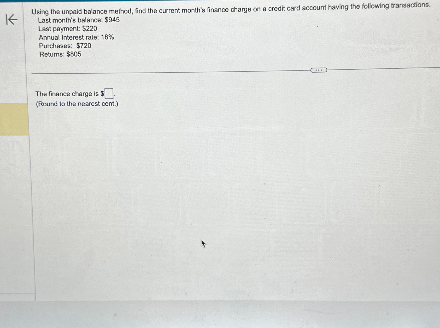 Solved Using the unpaid balance method, find the current | Chegg.com