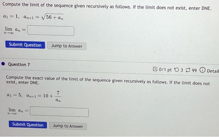 Solved Compute the limit of the sequence given recursively | Chegg.com