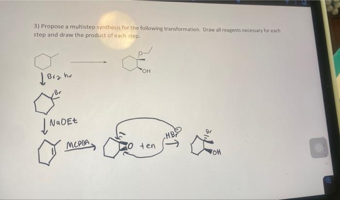 Solved 3) Propose a multistep synthesis for the following | Chegg.com