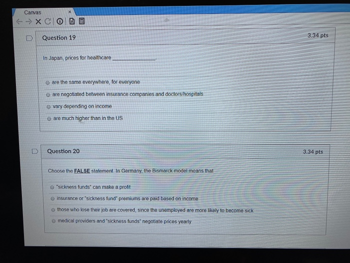 Canvas --> XC Question 17 3.34 pts According to the | Chegg.com