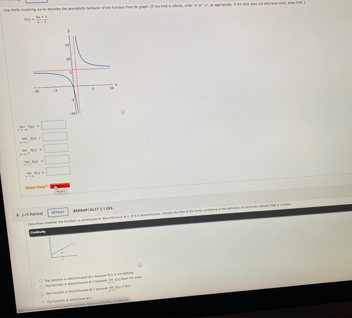 Solved Use limits involving to describe the asymptotic | Chegg.com