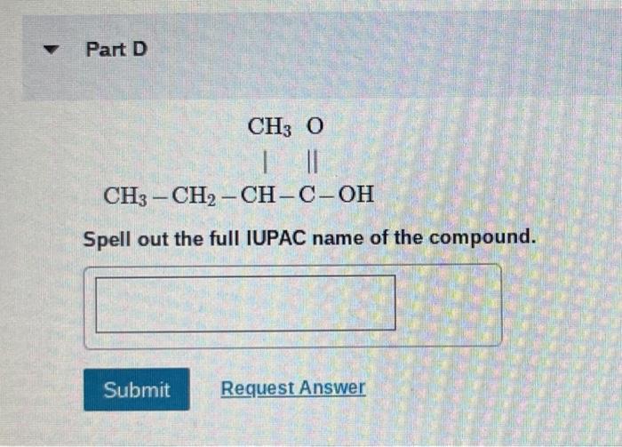 Solved CH3−CH2−CH2−O−OH Spell out the full IUPAC name of the | Chegg.com