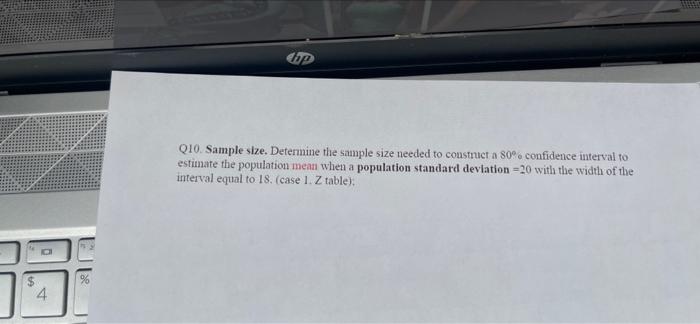 Solved COD Q10. Sample size. Determine the sample size | Chegg.com