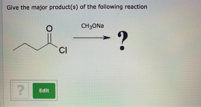 Solved Give the major product(s) of the following reaction | Chegg.com