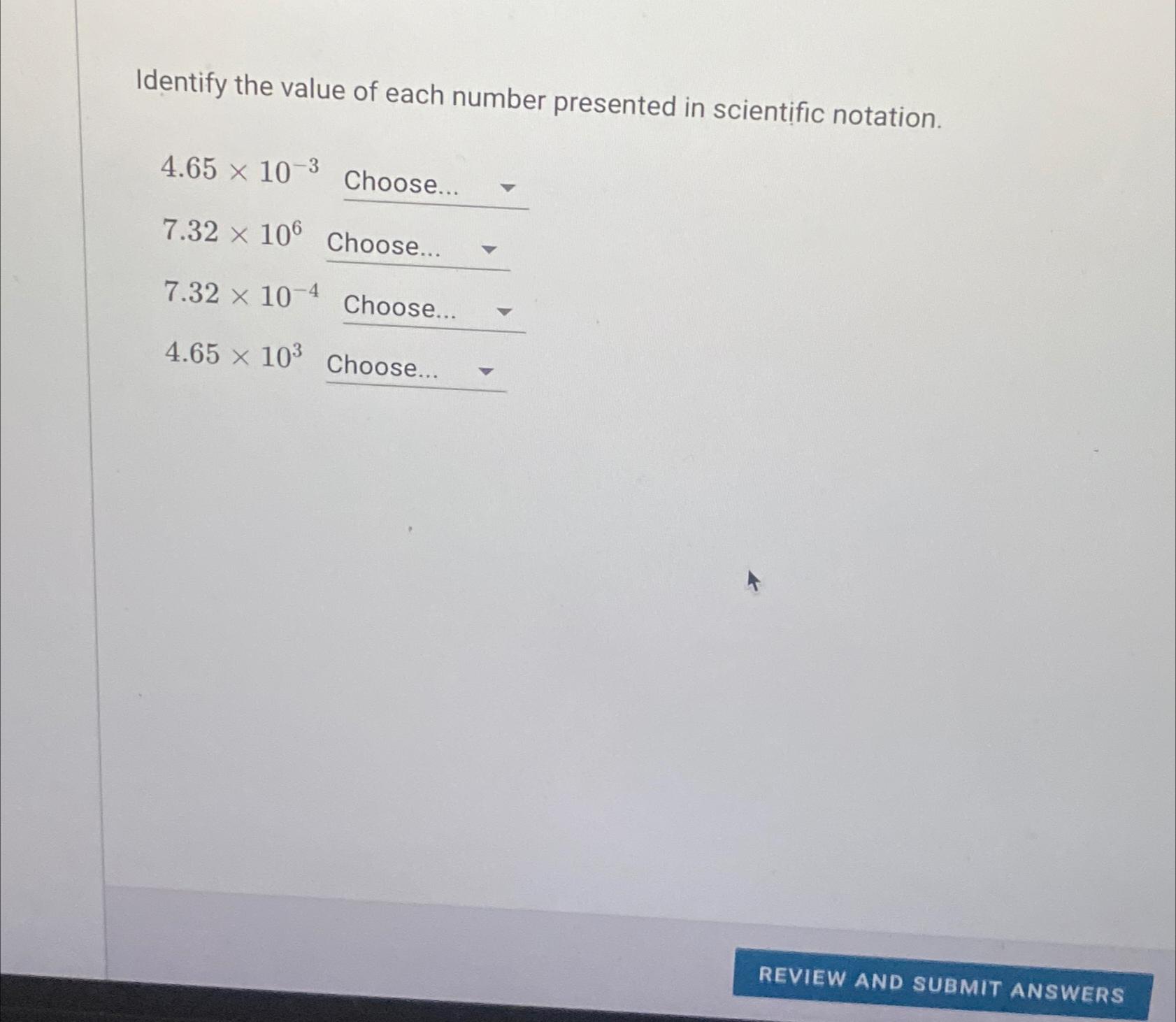 Identify the value of each number presented in | Chegg.com