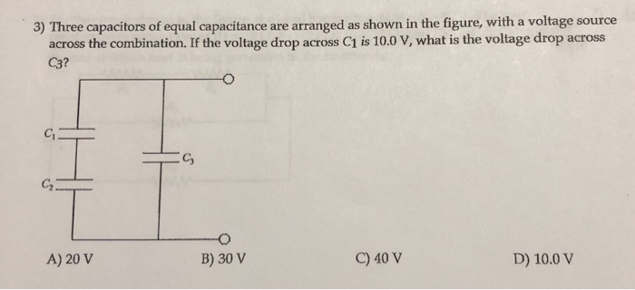Solved 3) Three capacitors of equal capacitance are arranged | Chegg.com