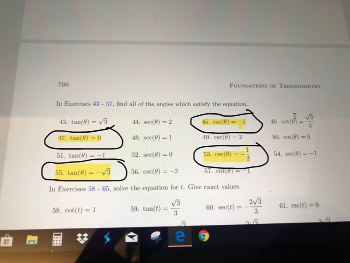 Solved 760 FOUNDATIONS OF TRIGONOMETRY In Exercises 43 - 57, | Chegg.com