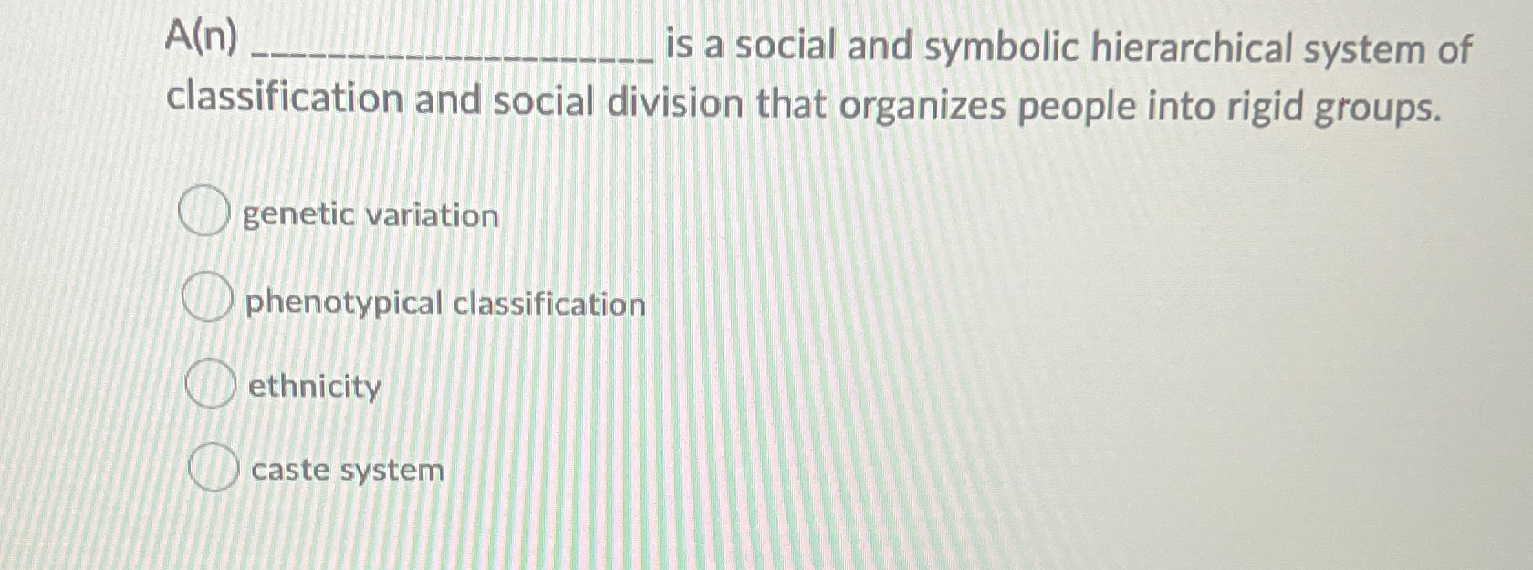 Solved s a social and symbolic hierarchical system of | Chegg.com