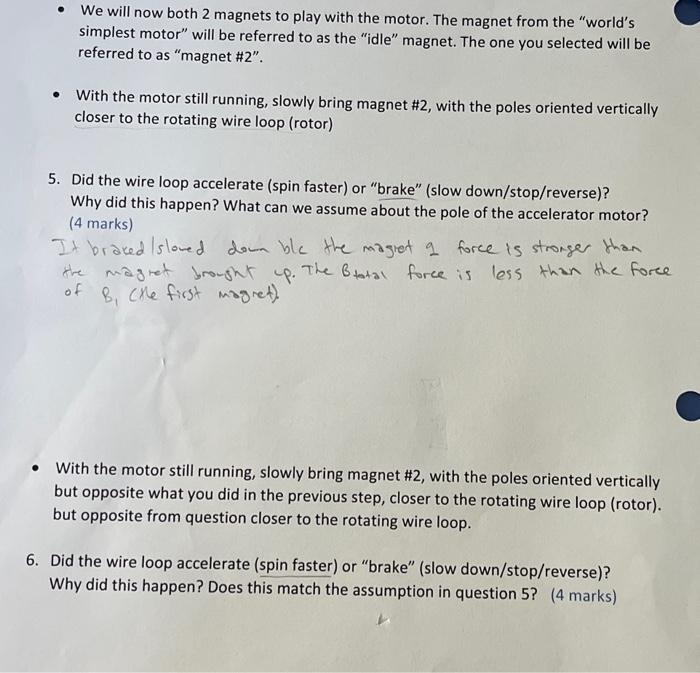 Solved 2. The copper wire (rotor) in the world's simplest | Chegg.com
