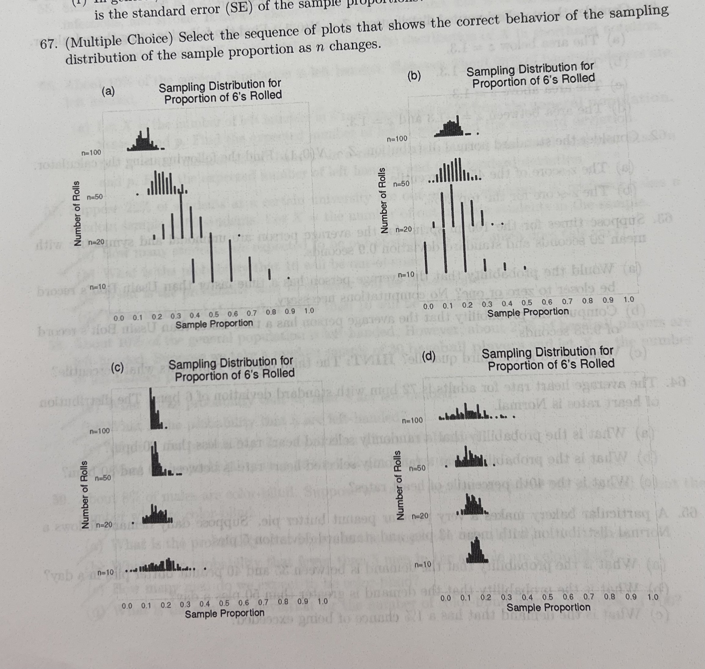 Solved (Multiple Choice) ﻿Select the sequence of plots that | Chegg.com