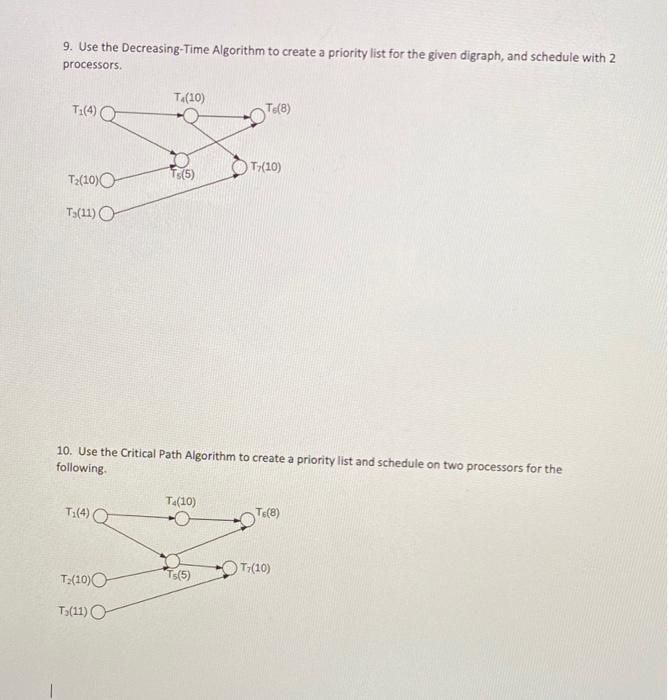 Solved 9 Use The Decreasing Time Algorithm To Create A
