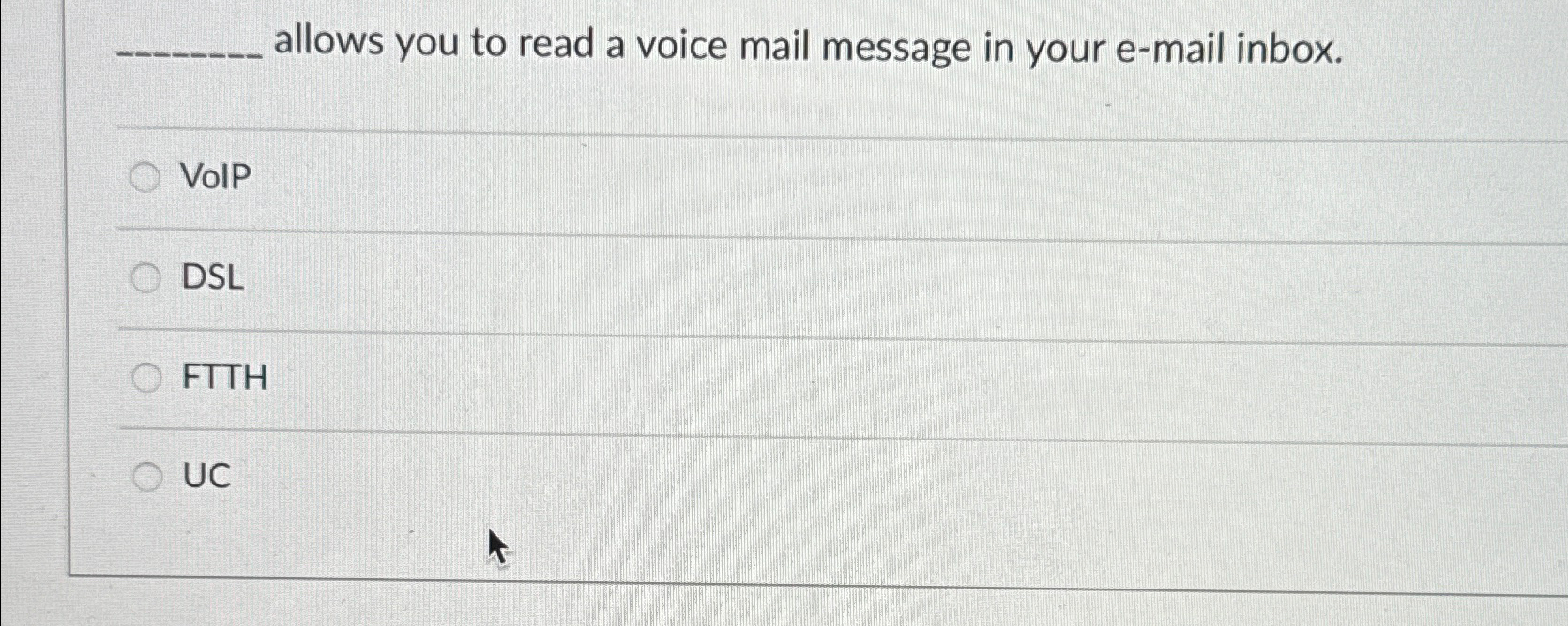 Solved allows you to read a voice mail message in your | Chegg.com